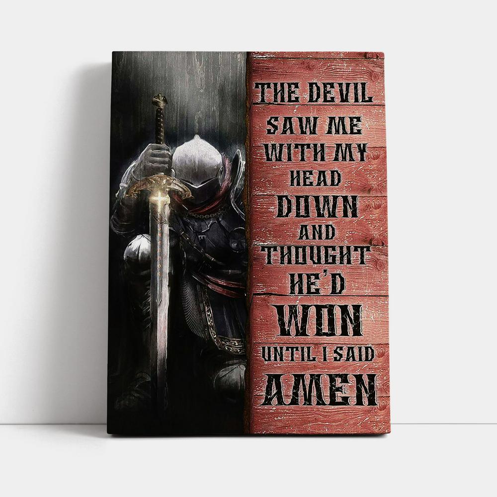Warrior The Devil Thought He'd Won Until I Said Amen Canvas Art - Chri ...