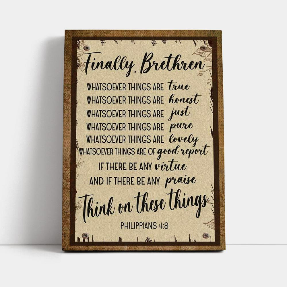 Whatsoever Things Are True Philippians 48 Bible Verse Wall Decor Art ...