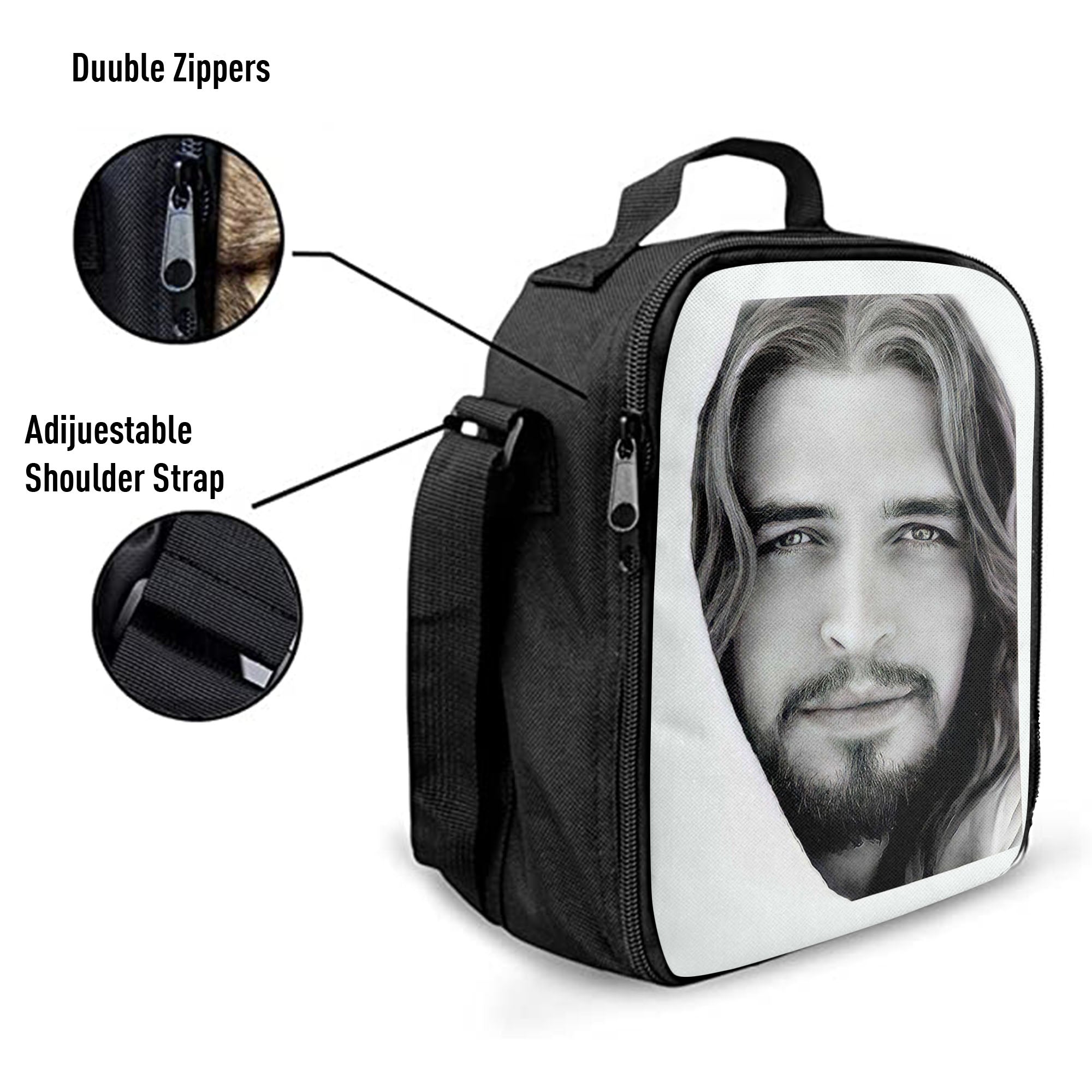 White Jesus Christ Portrait, Jesus Picture, Face Of Jesus Lunchbag Lun ...
